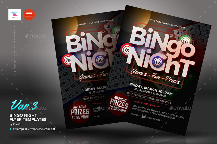 Bingo Night Flyer Templates by kinzi21 | GraphicRiver