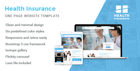 Health Insurance - One Page Website Template by rayoflightt | ThemeForest