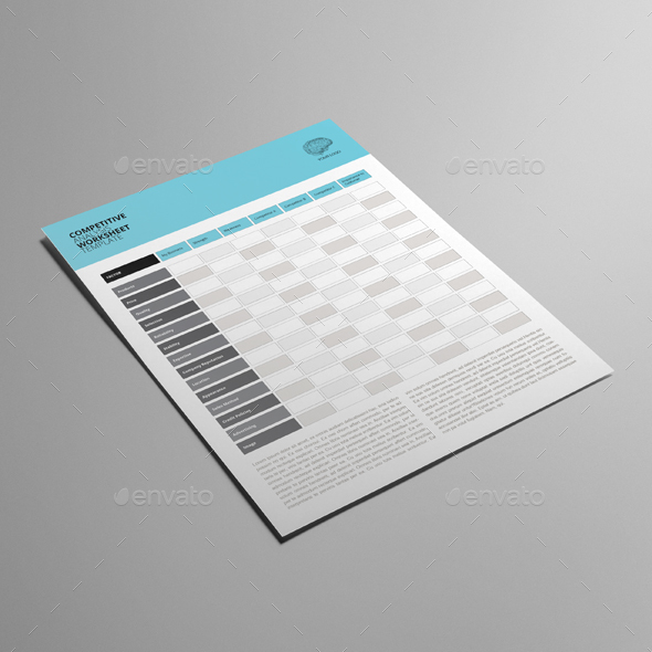 Competitive Analysis Worksheet Template US Letter by Keboto | GraphicRiver