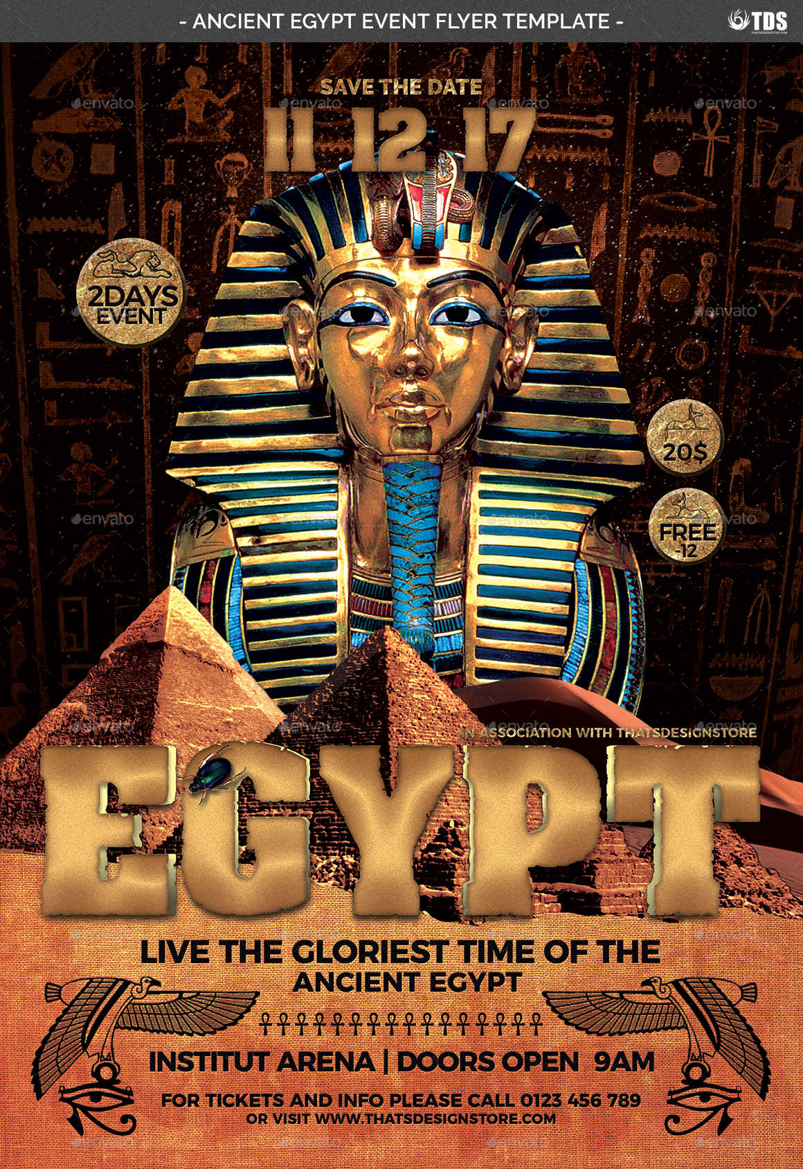 Ancient Egypt Event Flyer Template by lou606 | GraphicRiver