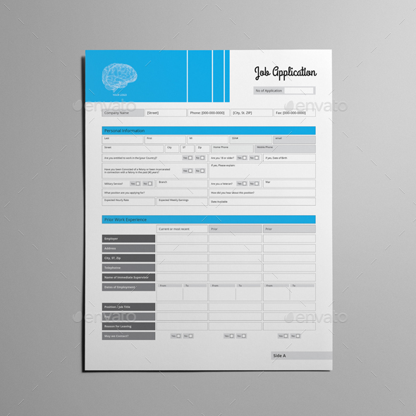 Job Application Form Template US Letter by Keboto | GraphicRiver