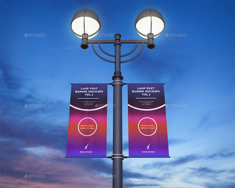 City Lamp Post Banners Mock-Ups Vol.2 by Kheathrow | GraphicRiver