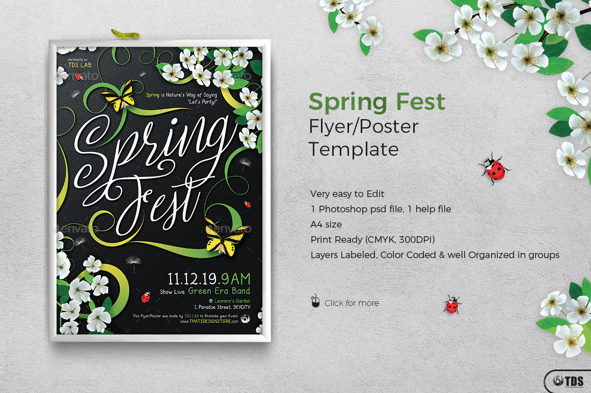 Spring Fest Flyer Template by lou606 | GraphicRiver