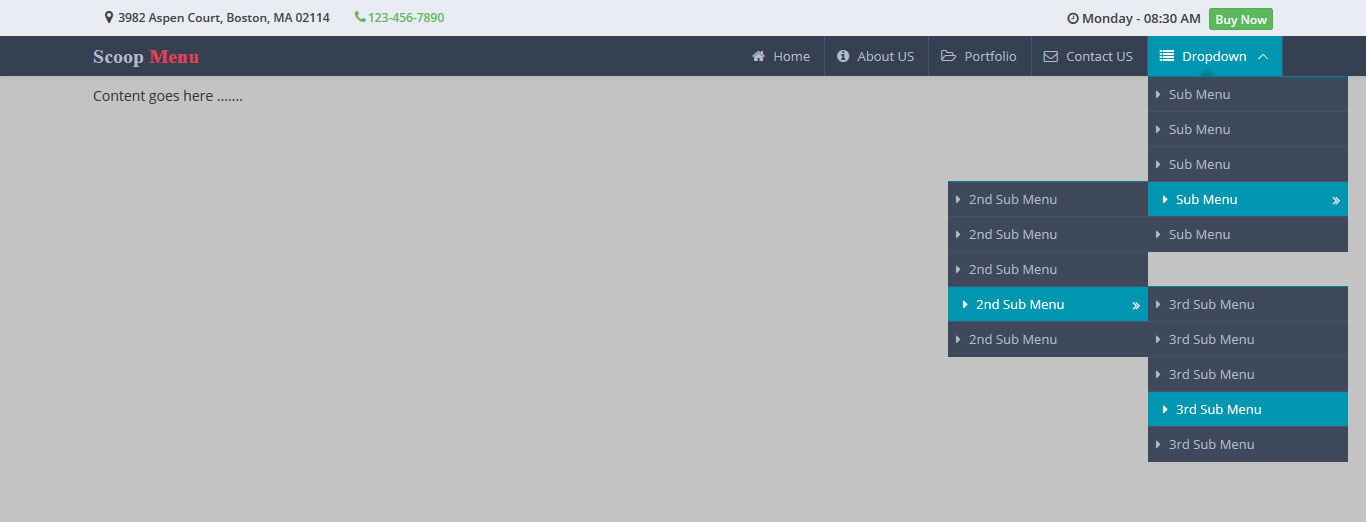 Responsive Horizontal and Vertical Bootstrap Mega Menu by logicalstack