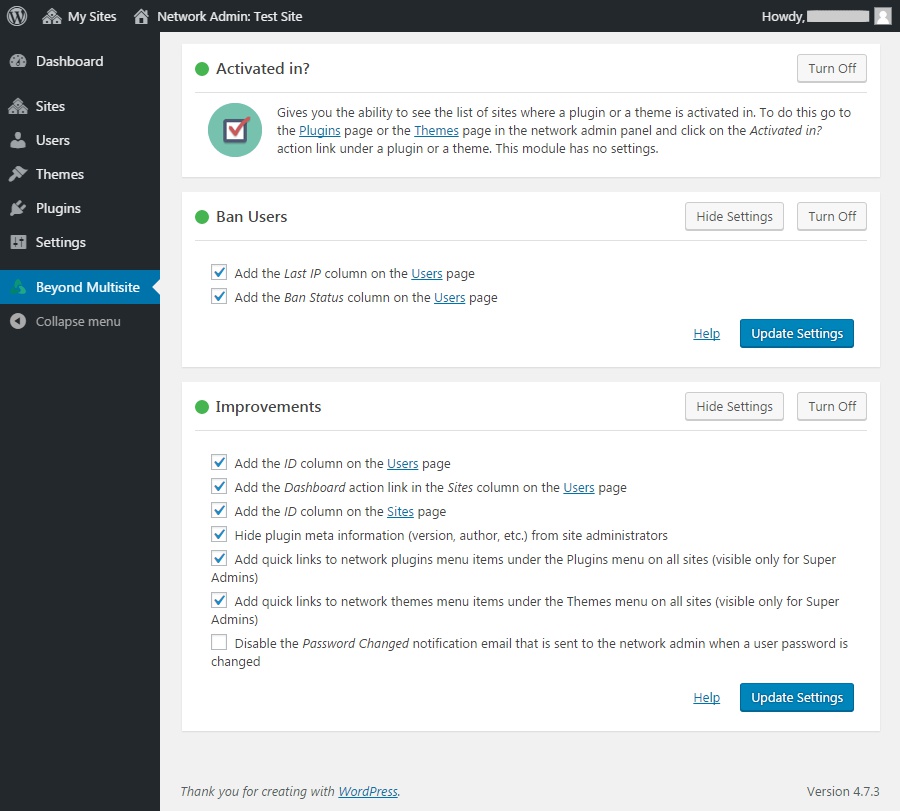 Beyond Multisite - Utilities for WordPress Network Admins by nikolaydev