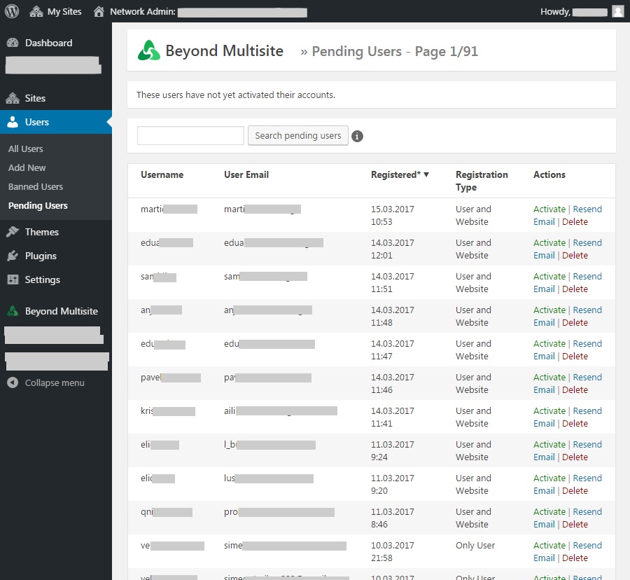 Beyond Multisite - Utilities for WordPress Network Admins by nikolaydev