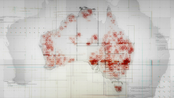 White Australia Map with Lines Rollback Camera 4K by rodionova | VideoHive