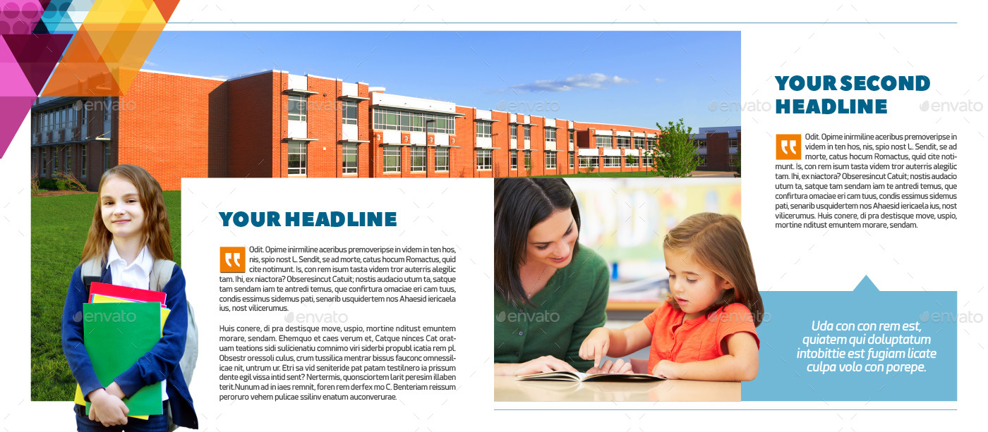 Elementary School Brochure Template by interado | GraphicRiver