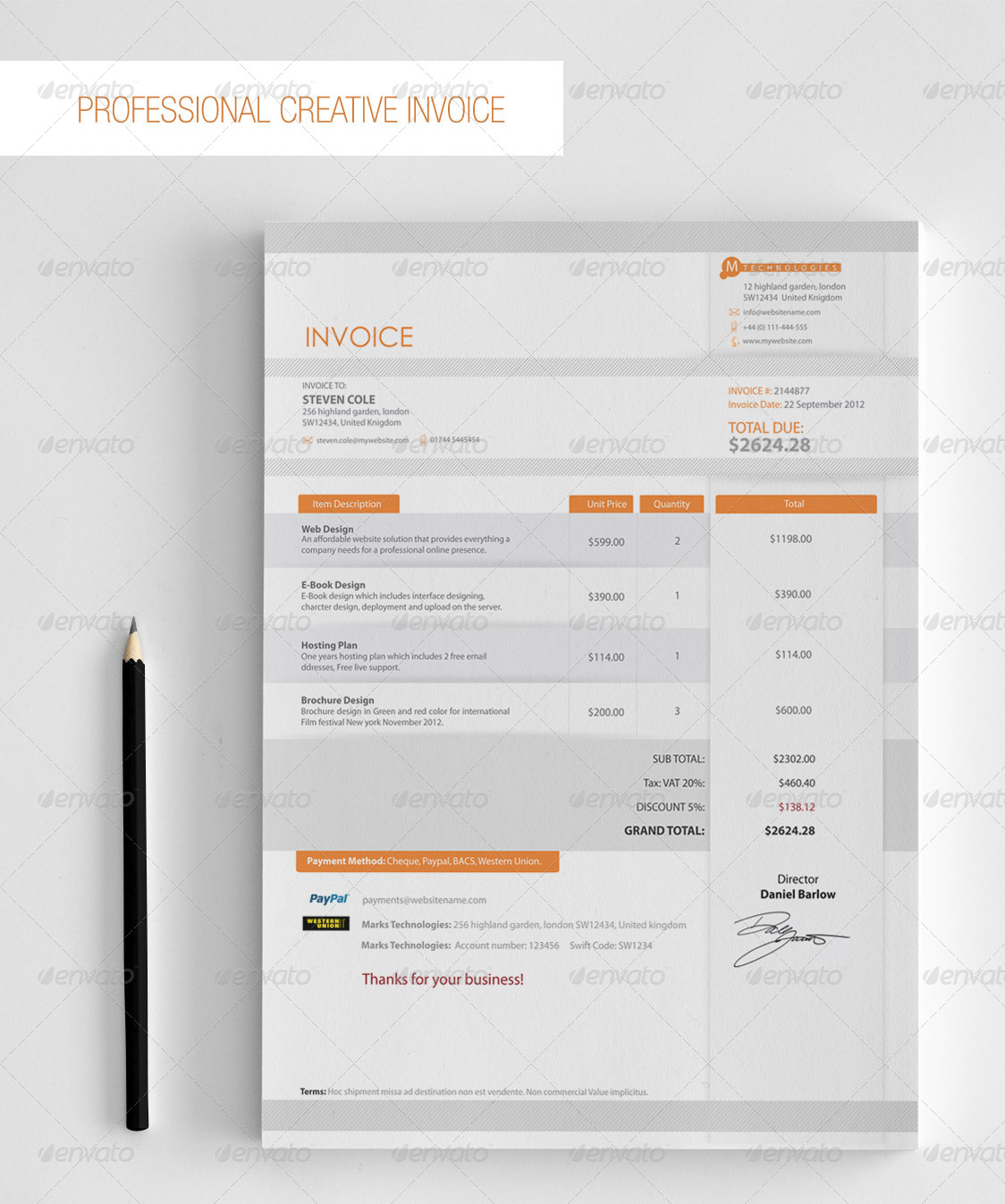 Professional Invoices by feeltheblue | GraphicRiver