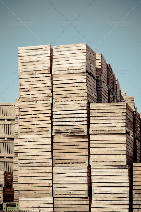 Crates Vertical Stacks - Stock Image - Everypixel