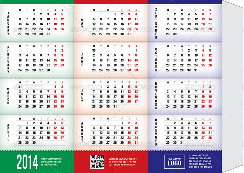 2014 - 4 Prism Type Desktop Calendars (A4) by lumberjackbg | GraphicRiver