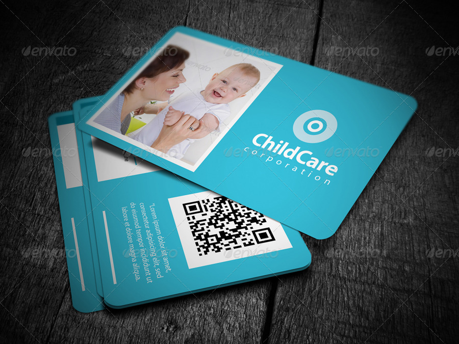 Childcare Business Card by -axnorpix | GraphicRiver