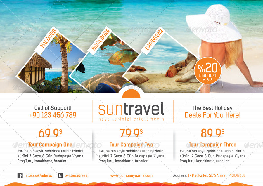 Travel Tours Flyer Templates by grafilker | GraphicRiver