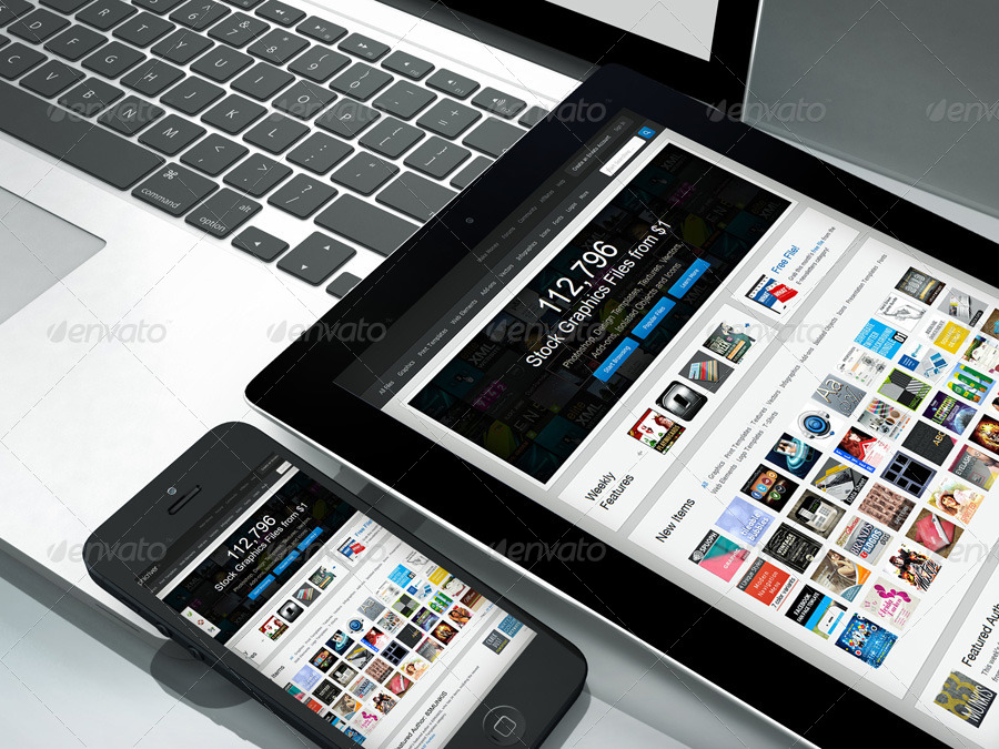 myResponsive screen mock-up V4 by kenoric | GraphicRiver