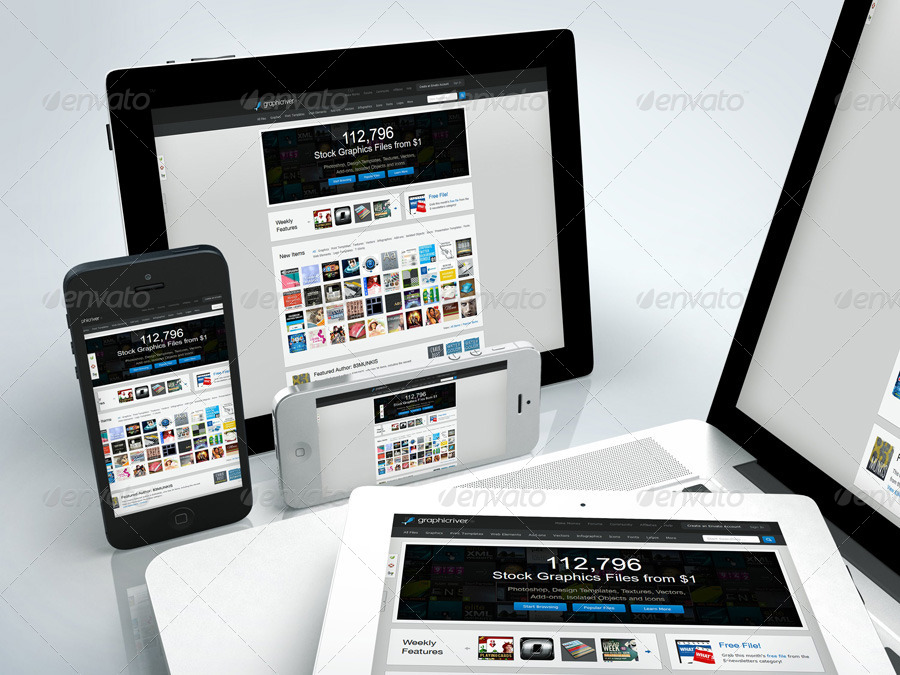 myResponsive screen mock-up V4 by kenoric | GraphicRiver