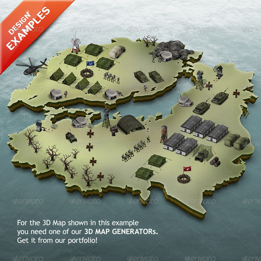 Map Icons and Elements - V.3 Military Set by Orange_Box | GraphicRiver