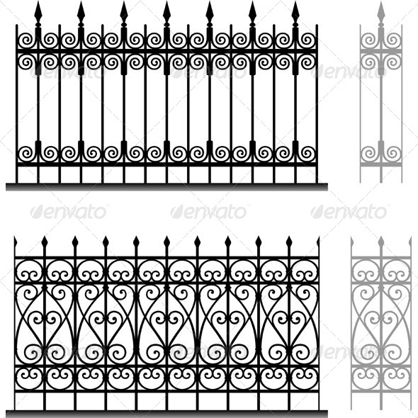 Wrought Iron Modular Railings and Fences | GraphicRiver