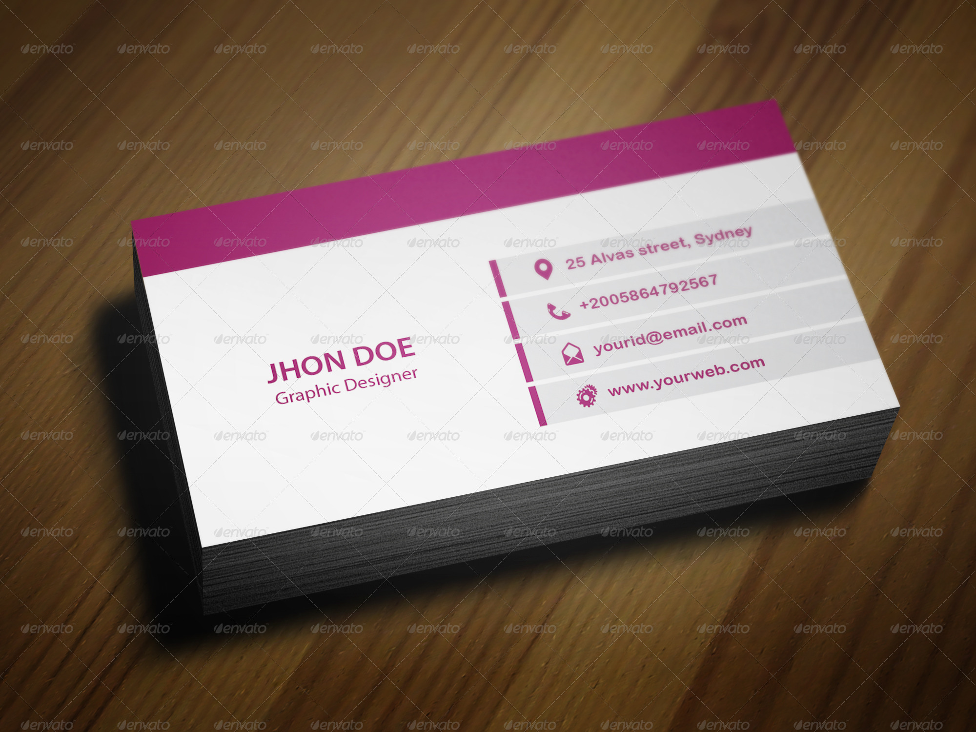3 Colors Corporate Business Card Template by kazierfan | GraphicRiver