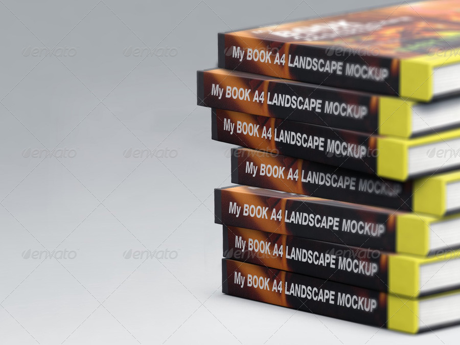 MyBook A4 Landscape Mock-Up by kenoric | GraphicRiver