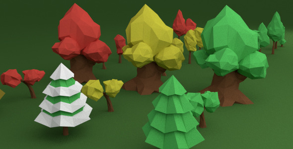 Simple tree, Low poly, Geometric trees
