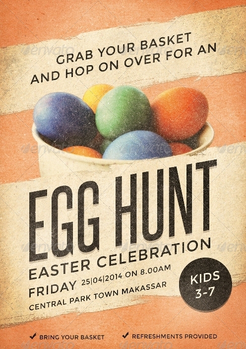 Egg Hunt Flyer/Poster Template by Ponda | GraphicRiver