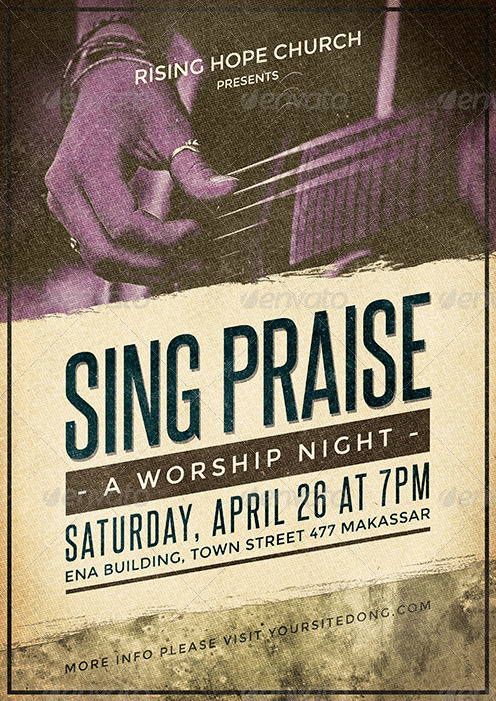 Sing Praise Flyer/Poster Template by Ponda | GraphicRiver