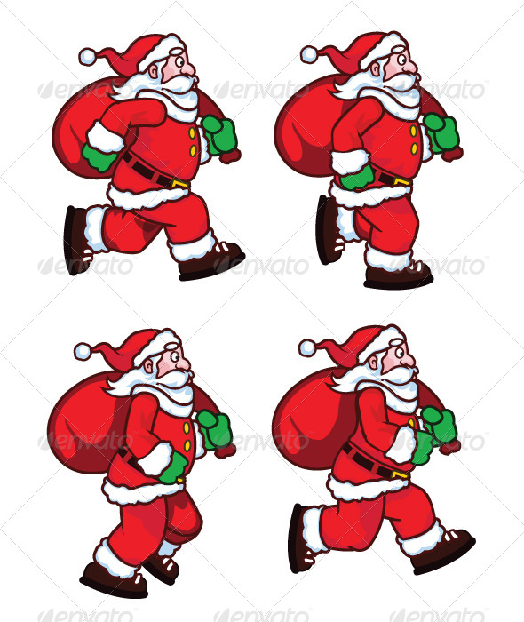 Running Santa Sprite | GraphicRiver