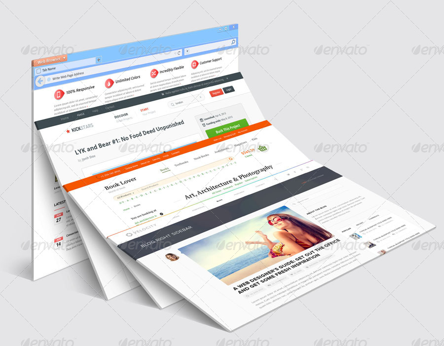 3D Web Browser Display Mock-Up by towhid123griver | GraphicRiver