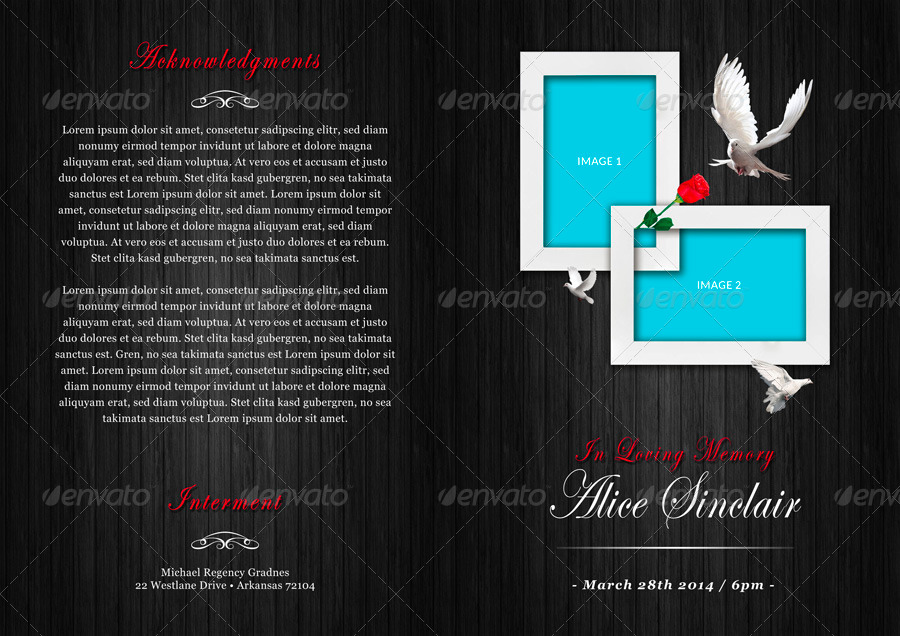 Modern Funeral Program Brochure Template by Designs4U | GraphicRiver