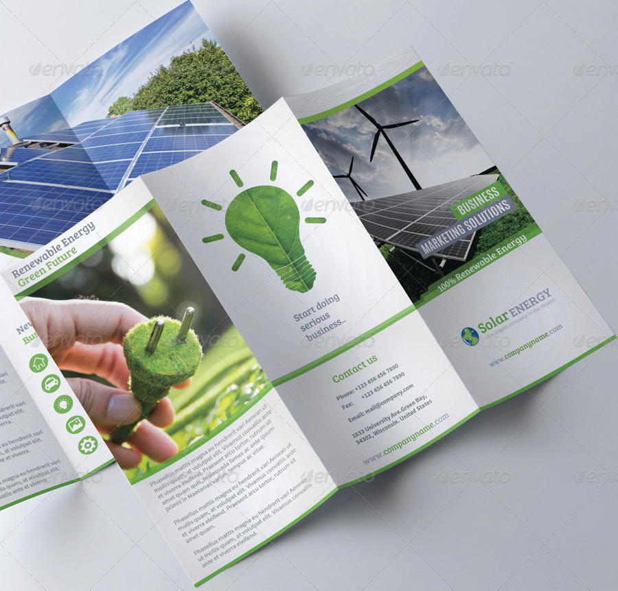 Renewable Energy Trifold Brochures by a2zprintdesign | GraphicRiver