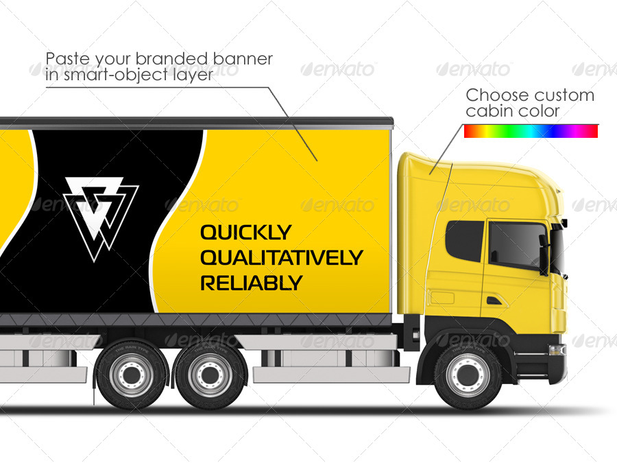 Branded Trailer (Truck) Mock-Up by Bennet1890 | GraphicRiver